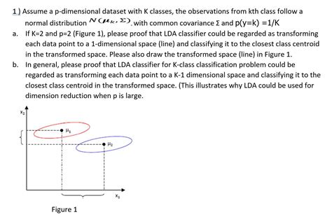 1 assume a p dimensional dataset with k classes the