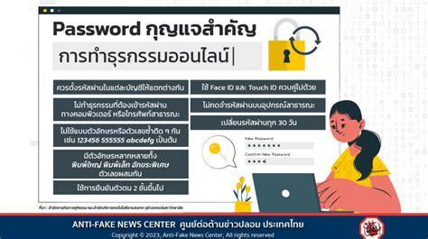 Password กุญแจสำคัญการทำธุรกรรมออนไลน์ ศูนย์ต่อต้านข่าวปลอม ประเทศไทย