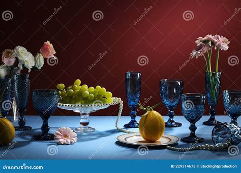Beautiful Table Setting On Color Background Stock Image Image Of Luxury Party