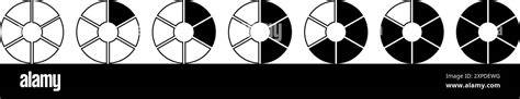 Circle Division Infographic Icon Pie Chart Divided Six Equal Parts