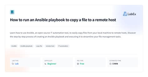 How To Run An Ansible Playbook To Copy A File To A Remote Host Labex