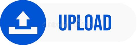 Upload Button Button For Upload Blue Upload Button With Text Stock Vector Illustration Of