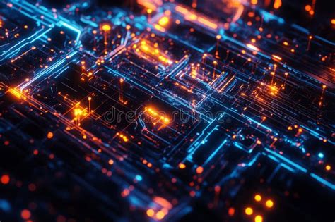 Futuristic Fractal Based Data Network Glowing Cyber Connections Soft Neon Reflections High