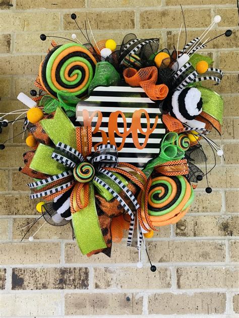 Halloween Wreath Boo Decor Halloween Whimsical Candy Decor Fun