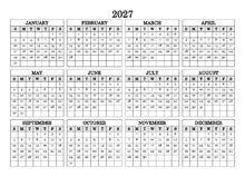 2027 Printable Yearly Design Calendar Free Printable Templates