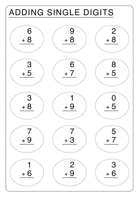 Single Digit Addition Worksheets Free Image And Pdf Printables