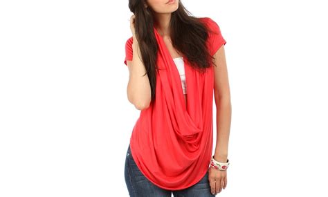 Womens Plus Size Cowl Neck Tops Groupon Goods