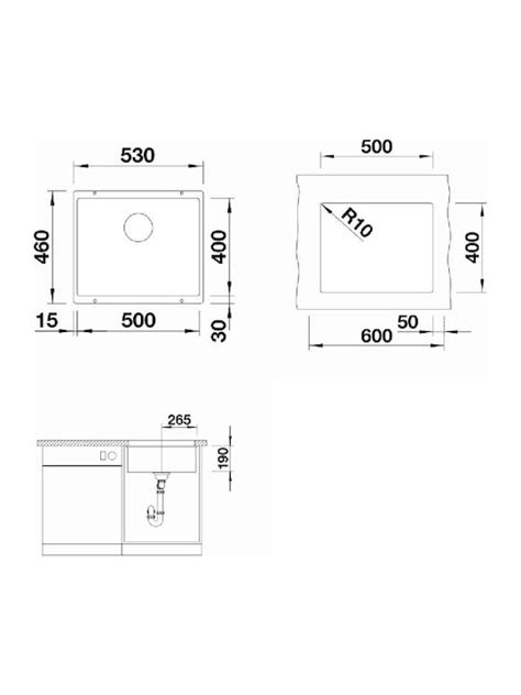 Blanco Subline 500-u - Υποκαθήμενος Νεροχύτης Κουζίνας 53x46