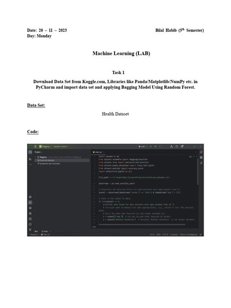 ml lab 8 tasks bilal habib 5th semester pdf statistical