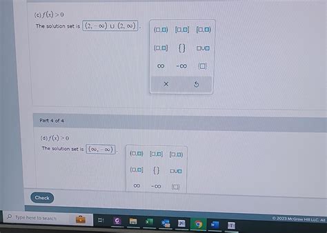 Solved F X ≤0 Solution Se Part 3 Of 4 C F X 0f X