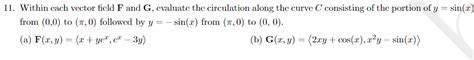 Solved Within Each Vector Field F And G Evaluate The Chegg Com