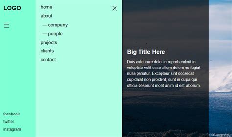 CSS Off Canvas Menu Navigation OnAirCode