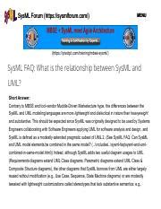 SysML FAQ What Is The Relation Between SysML And UML Pdf SysML Forum Https Sysmlforum Com