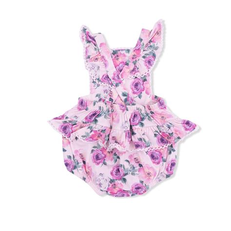Rose Abundance Ric Rac Ruffle Sunsuit Angel Dear