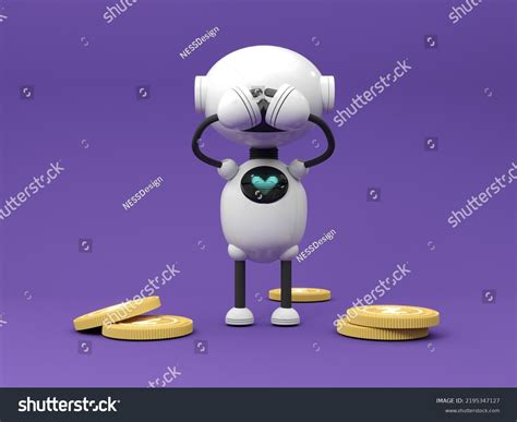 Friendly Cute Cartoon Robot 3d Render Stock Illustration 2195347127 Shutterstock