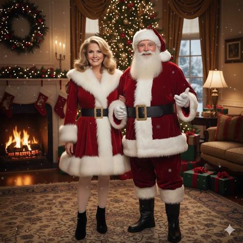 Deluxe Mr Mrs Santa Claus Red Velvet Christmas Costume Set Adult Santa