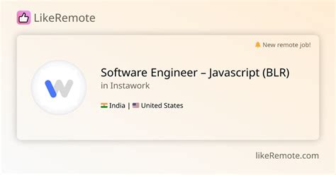📩 Software Engineer Javascript Blr At 🏢 Instawork 📍remote Job In