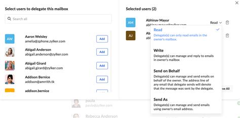 Mailbox Delegation Admin Settings Zoho Mail
