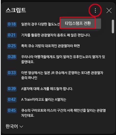 유튜브 자막 스크립트 추출 불러오기 및 표시 방법 Tech Information