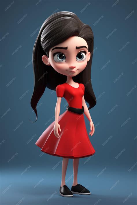 Premium Photo 3d Cartoon Girl Model To Showcase And Sell 3 Character