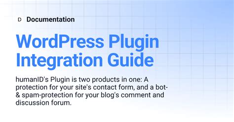 Wordpress Plugin Integration Guide Documentation