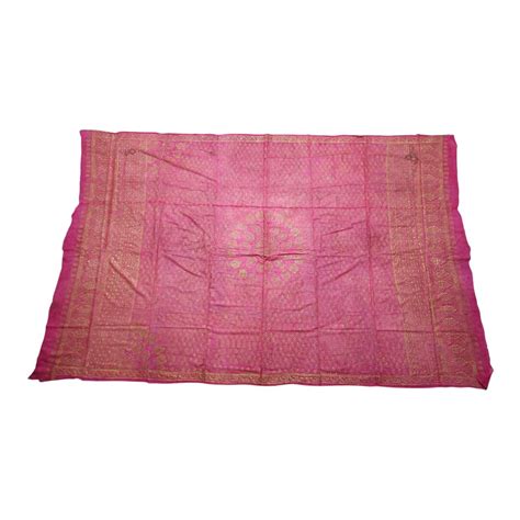 Vintage Rajasthani Block Print Odhni With Gold Chappai Work Etsy