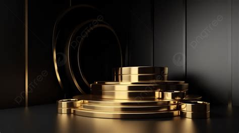 검정색 배경에 금색 금속 더미 3d 렌더링 금 연단 제품 장면 렌더링 모의 고화질 사진 사진 배경 일러스트 및 사진 무료
