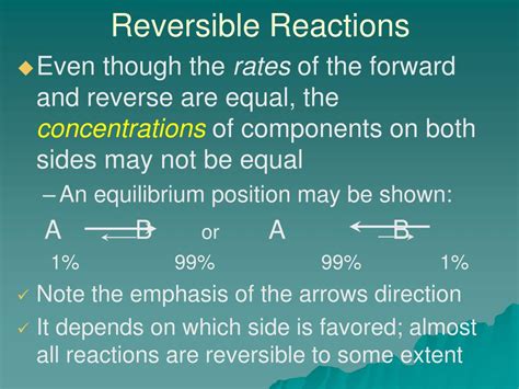 Ppt Reversible Reactions And Equilibrium Powerpoint Presentation