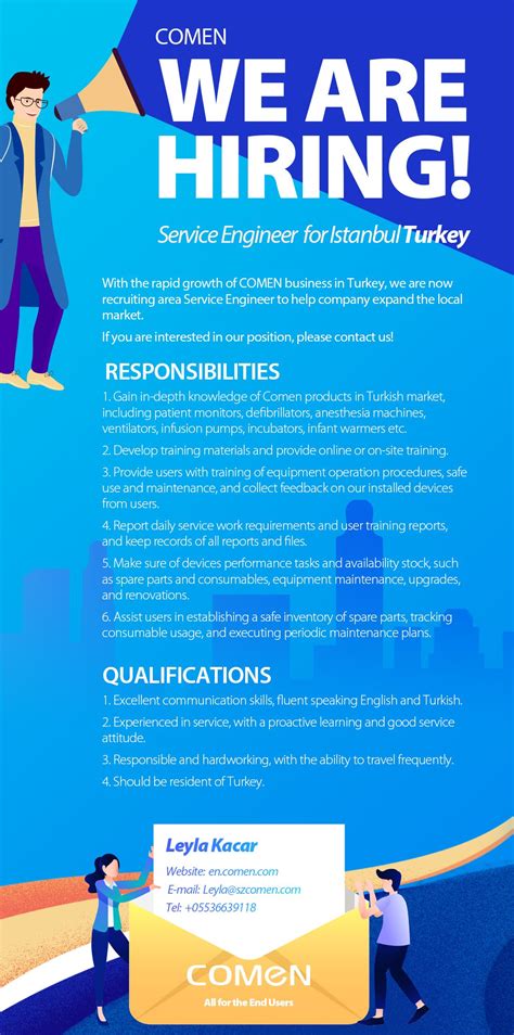 Leyla Kaçar On Linkedin We Are Hiring Service Engineer For Istanbul Turkey With The Rapid Growth