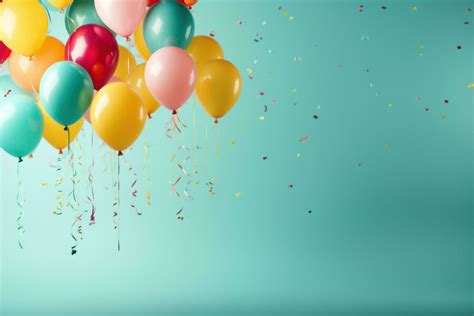 Ai Generated Colorful Party Balloons Ts And Confetti Set Among
