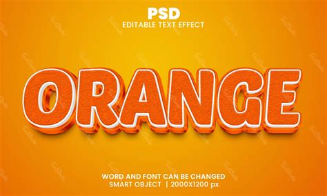 Orange Text Effect Free Photoshop Psd File