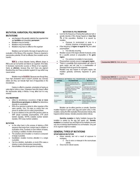 Mutations Genetics Mutation Variation Polymorphism Mutations Are