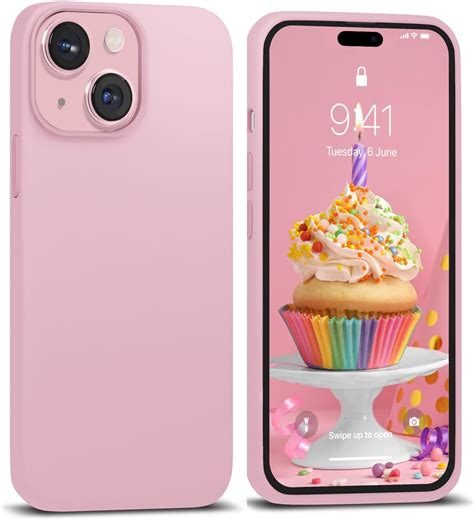 Icesword Compatible With Iphone 14 Case Lovely Pink Liquid Silicone Case Phone