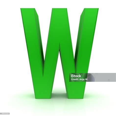 문자 W 대문자 녹색 글꼴 3d 렌더링 기호 기호 문자 텍스트 그래픽 흰색 배경에 잘라 0명에 대한 스톡 사진 및 기타 이미지