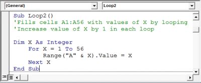 Examples Of For Loops In Microsoft Excel VBA