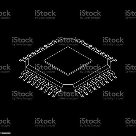 Cpu 프로세서 아이콘입니다 검은 배경에 고립 벡터 윤곽선 그림입니다 0명에 대한 스톡 벡터 아트 및 기타 이미지 0명 Cpu 검은색 Istock