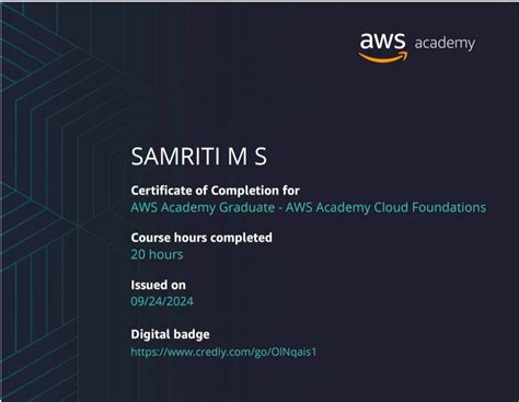 Samriti M S On Linkedin Aws Cloudcomputing Certification Learningjourney Innovation