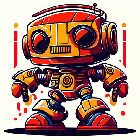Roborenaissance Little Robot Vector Para El Florecimiento Artístico Vector Premium