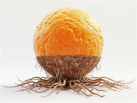 Fresh Orange Roots Just Dug Up A Close Up View Of The Underground Structure Of An Orange Tree