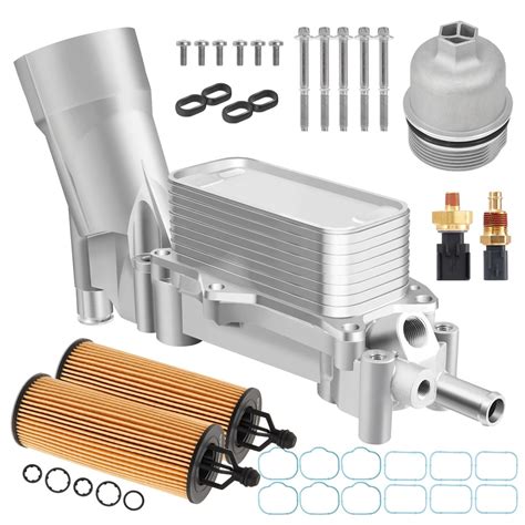 Full Aluminum Oil Cooler Filter Housing With Sensors Gaskets Compatible