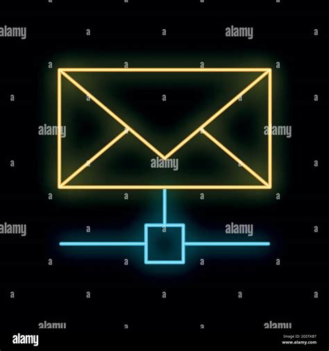 Email Cloud Global Internet Icon Neon Glow Style Data Send Web Message Computer Technology
