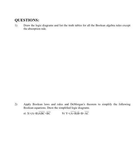 Solved QUESTIONS Draw The Logic Diagrams And List The Chegg Com