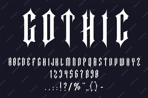 Premium Vector Gothic Font Medieval Type Tattoo Antique Letters