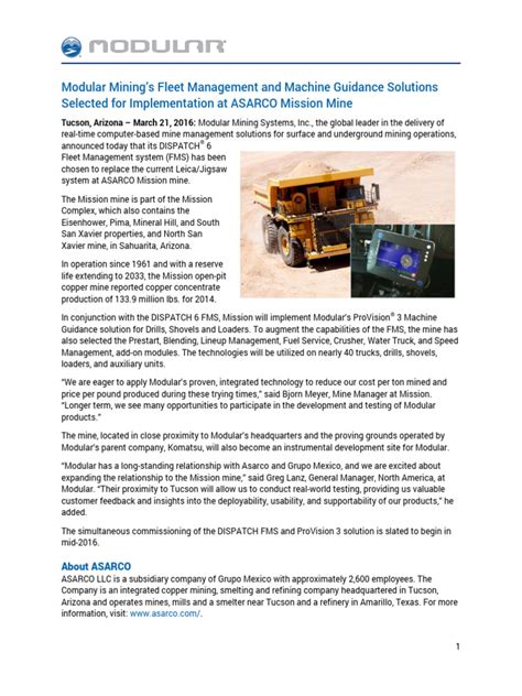 modular mining asarco mission 3 16 16 final pdf mining secondary