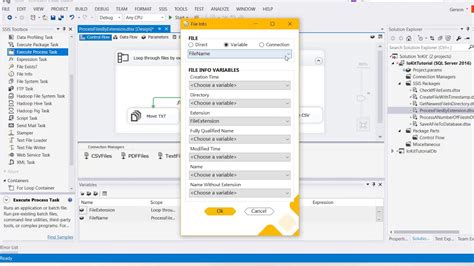 Get File Name And Creation Date Using Ssis Youtube