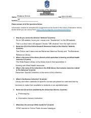 UB LIBRARY ORIENTATION ASSIGNMENT FOR BabeS ONLINE Pdf University Of The Bahamas COUN