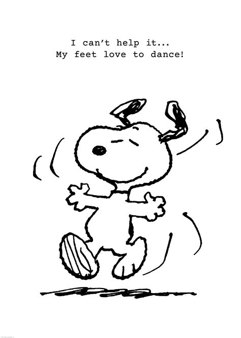 Snoopy Dancing Poster Ilustración Divertida Desenio Us