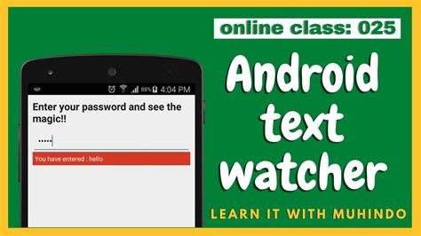 Part 25 Android Textwatcher Youtube