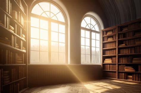 Premium Ai Image Light Coming Through Arched Window In Library Ai