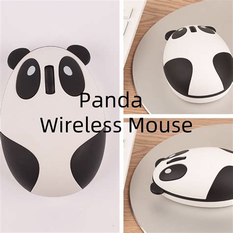 Cute Panda Theme Wireless Mouse Silent Rechargeable Format Usb Computer